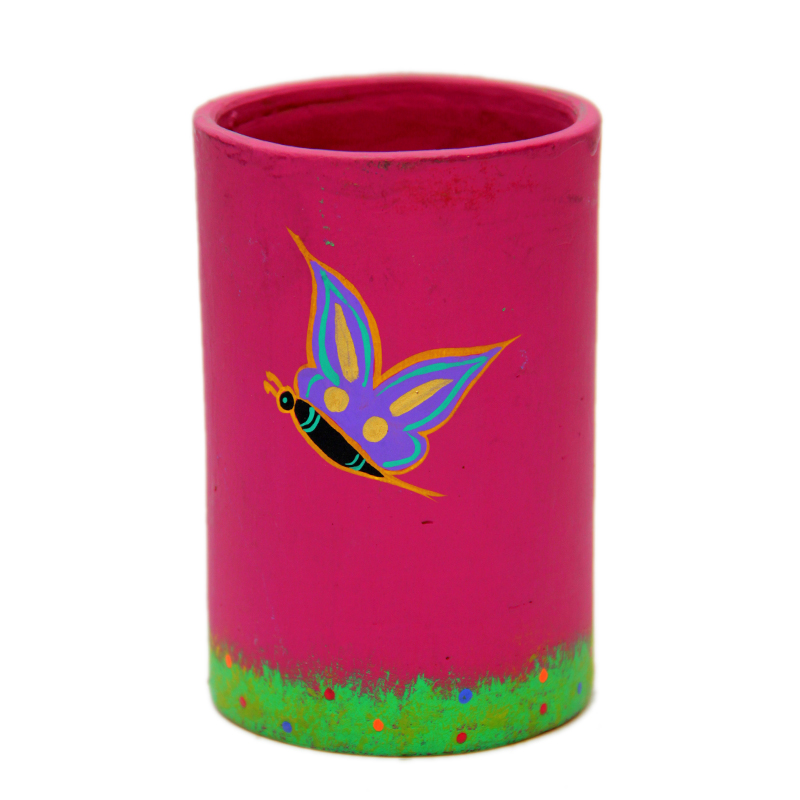 Buy Online Clay Handicraft - Butterfly Penstand - HANDCRAFT Online Store